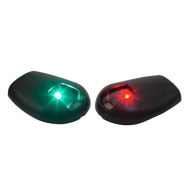 Black Side Mount LED Navigation Lights - 1 NM - Port & Sta ...