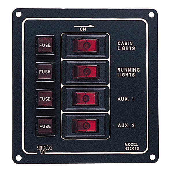 Aluminum Switch Panel - Vertical - 4 Switch – MARINESURPLUS.COM